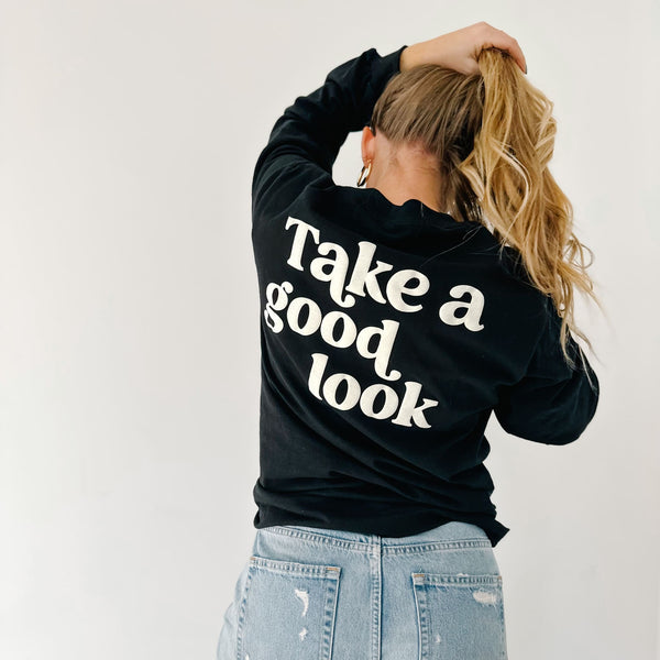 "Take a Good Look" Black Long Sleeve - Curio Collective